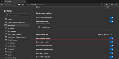 Microsoft Edge Lets You Pin History Button To Toolbar