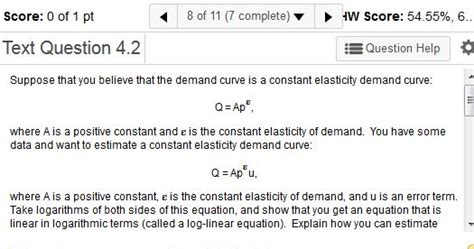 Solved Suppose That You Believe That The Demand Curve Is A