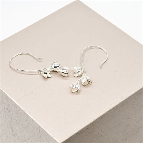 Lily Of The Valley Dangle Earrings Hopskipandflutter