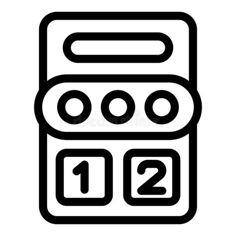 Electronic Scoreboard Showing Numbers One And Two Line Icon Stock Vector Illustration Of
