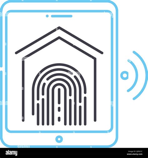 Wireless Access Control Line Icon Outline Symbol Vector Illustration Concept Sign Stock