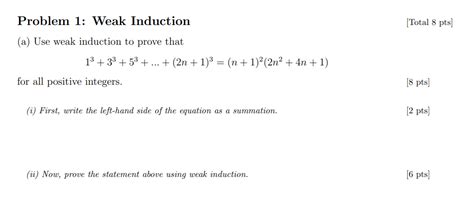 Solved Problem 1 Weak Induction Total 8pts A Use Weak