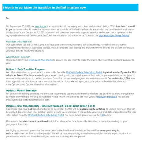 Dynamics 365 Online Unified Interface Transition Take Action Now