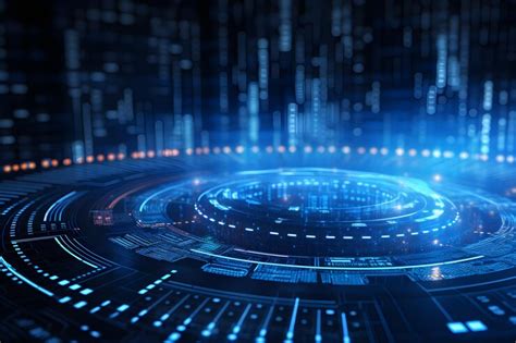 Technology Big Data Futuristic Background Digital Network Connection Blue Lightgenerative Ai