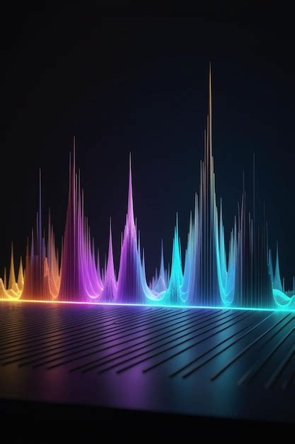 Premium Photo Colorful 3d Audio Spectrum Visualization Vertical Composition