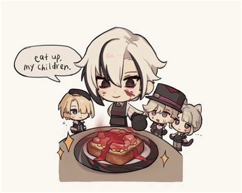 Arlecchino Lynette Lyney And Freminet Genshin Impact Drawn By Nonons Danbooru