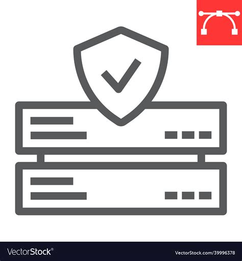 Data Protection Line Icon Royalty Free Vector Image
