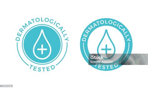 알레르기 패키지 라벨을 위한 물 드롭 또는 아이 화장품 스킨케어 제품 스탬프의 민감한 피부를 위한 의료 피부과 테스트 태그의