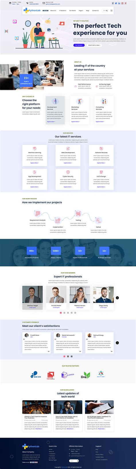 Pythonlab Tech Company Landing Page On Behance