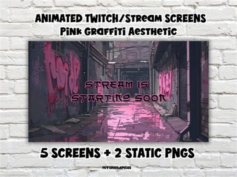 X Animated Twitch Screen Twitch Stream Scene Streaming Assets Pink Twitch Overlay Screen Stream