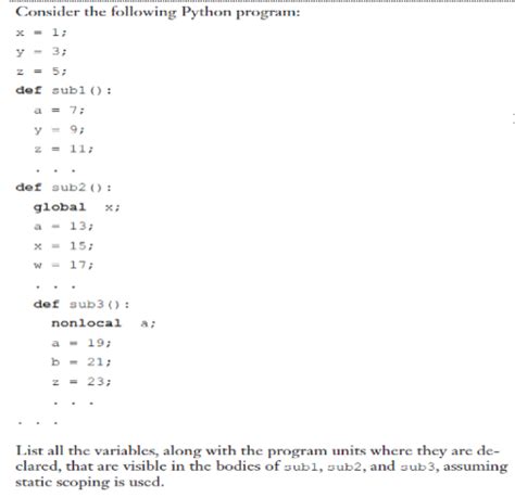 Solved Consider The Following Python Program X Y Z Chegg