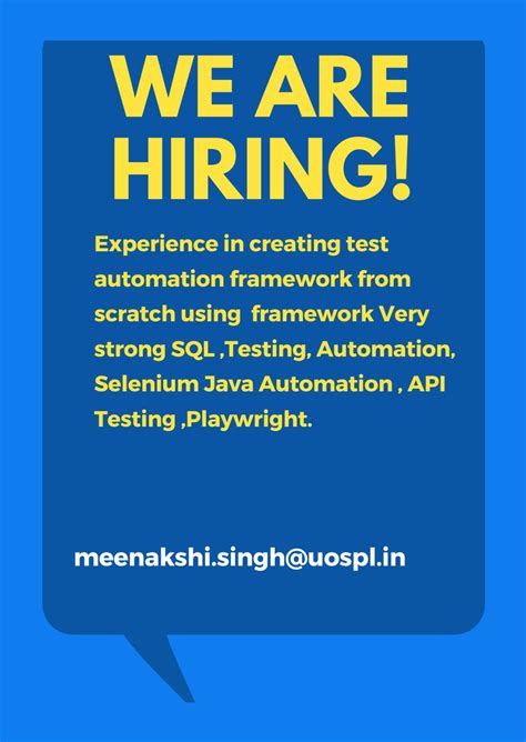 Hiring Automationtesting Qa Softwaretesting Techcareers Onsite