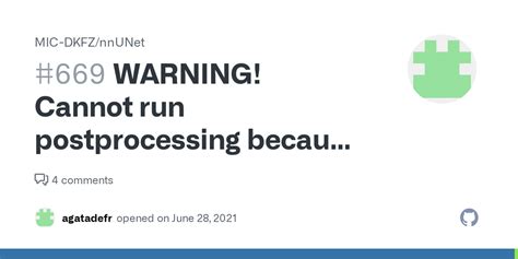 warning cannot run postprocessing because the postprocessing file is