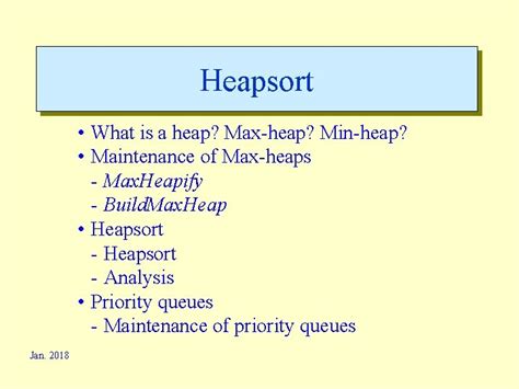 Heapsort What Is A Heap Maxheap Minheap Maintenance