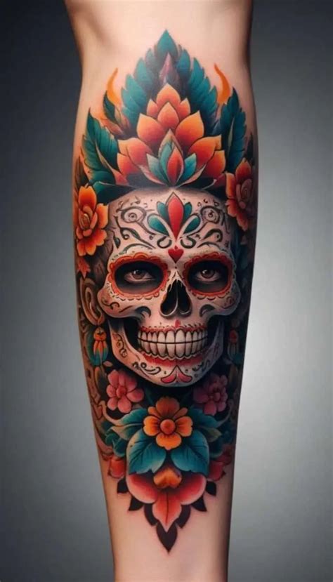 Unique And Inspiring Colorful Skull Tattoo Designs