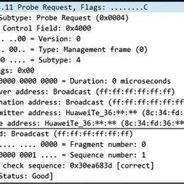 The Capture Results Of Probe Request Frames Download Scientific Diagram