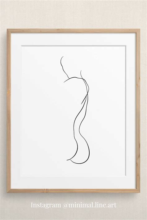Abstract Woman Outline Art Female Back One Line Drawing Feminine Body Sketch Printable Naked