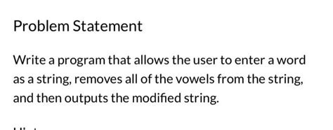Solved Problem Statement Write A Program That Allows The