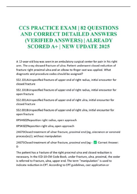 CCS PRACTICE EXAM QUESTIONS AND CORRECT DETAILED ANSWERS VERIFIED ANSWERS ALREADY