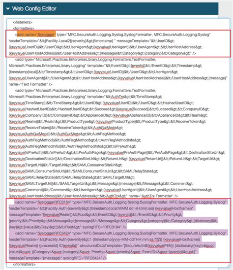 update syslog log formatters after upgrade