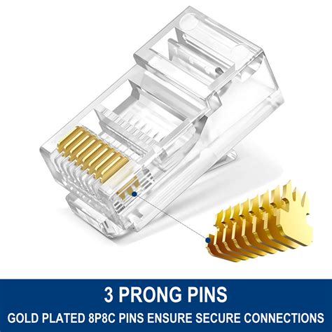 RJ45 Modular Plug Cat 6 U UTP For Round Cable 100pcs Ewent Eminent