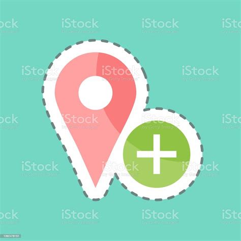 스티커 줄 잘라 위치 추가 사용자 인터페이스 기호에 적합합니다 편집 가능한 간단한 디자인 디자인 템플릿 벡터 간단한 기호 그림