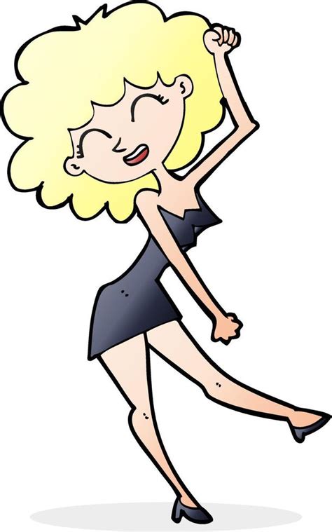 Cartoon Dancing Woman 12288793 Vector Art At Vecteezy