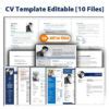 CV Resume Curriculum Vitae Format Template With MS Word Editable 10 Files All In One