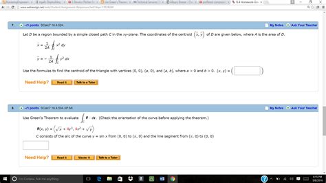 Solved Let D Be A Region Bounded By A Simple Closed Path C Chegg Com