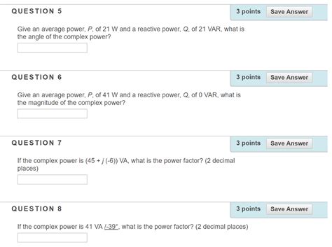 solved question 5 3 points save answer give an average