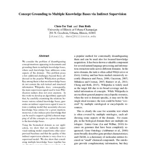 Concept Grounding To Multiple Knowledge Bases Via Indirect Supervision Acl Anthology