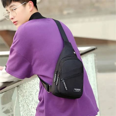 남자 체스트 가방 도난 방지 슬링 팩 Usb 충전 포트 사첼 캔버스 숄더백바이허리 백 Aliexpress