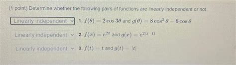 Solved Point Determine Whether The Following Pairs Of Chegg
