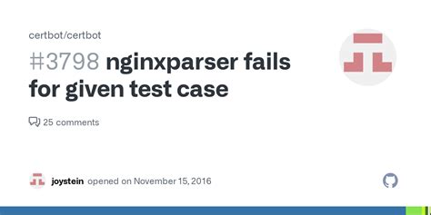 Nginxparser Fails For Given Test Case Issue 3798 Certbot Certbot