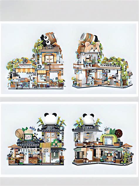 Diy Miniature Coffee Street View Building Blocks Sweet Shop Blocks Set Shein Usa