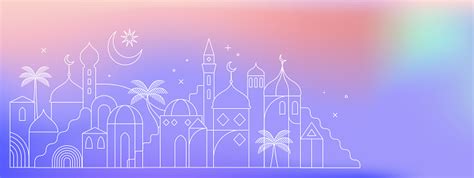 라마단 Kareem 배경 색상 그라데이션이 있는 라인 아트 스타일 현대 이슬람 인사말 카드 템플릿 및 벽지 디자인 포스터 및 미디어 배너 일러스트레이션 0명에 대한 스톡