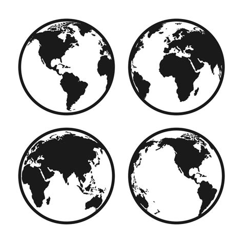 Globe Icon Globe Map Vector Black Color Globe Silhouette Vector Illustration 13864215 Vector