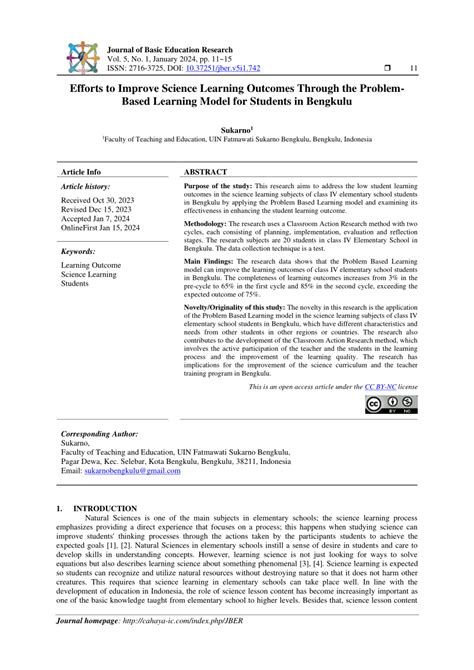 pdf efforts to improve science learning outcomes through the problem