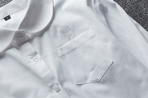 新款衬衫 高校生JK制服独角兽刺绣 长袖衬衫丸襟圆领女生衬衣班服 阿里巴巴