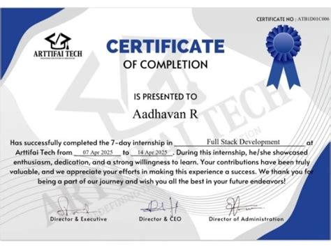 Fullstackdevelopment Internshipexperience Softwaredevelopment Webapp Aadhavan R