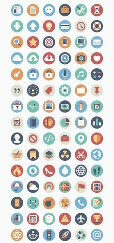 配色が素敵！フラットデザイン無料アイコン90個セットbeautiful Flat Icons フラットデザイン 無料 アイコン フラットアイコン