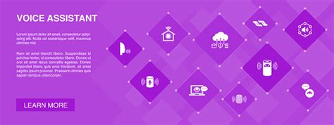 음성 비서 배너 10 아이콘 Concept스마트 홈 음성 사용자 인터페이스 스마트 스피커 Iot 간단한 아이콘 스마트 스피커에