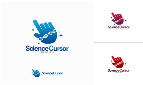 Science Cursor Logo Designs Concept Vector Helix Cursor Logo Template