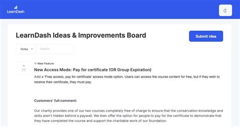 learndash launches new public feature requests page