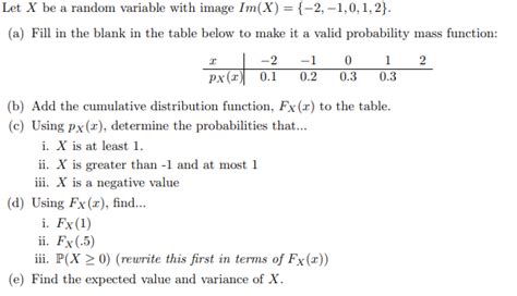 Solved Let X Be A Random Variable With Image Chegg Com