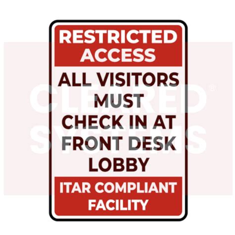 Restricted Access Sign All Visitors Must Check In At Front Desk