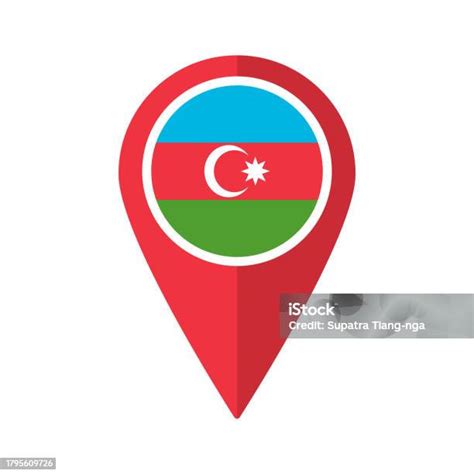 지도에 아제르바이잔 국기의 국기 핀 포인트 아이콘 고립 된 빨간색 0명에 대한 스톡 벡터 아트 및 기타 이미지 0명 3차원 형태 곡선 Istock