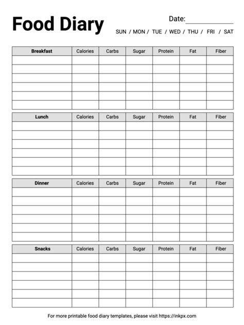 Free Printable Eating Log Totally Free Printables
