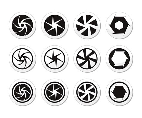 Camera Shutter Icons Set Camera Shutter Aperture Vector Set 10628596 Vector Art At Vecteezy