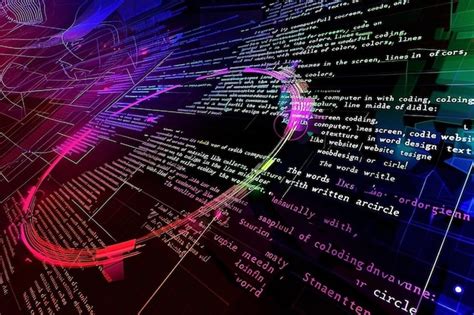 Colorful Code Lines On Black Background Displayed On Computer Screen